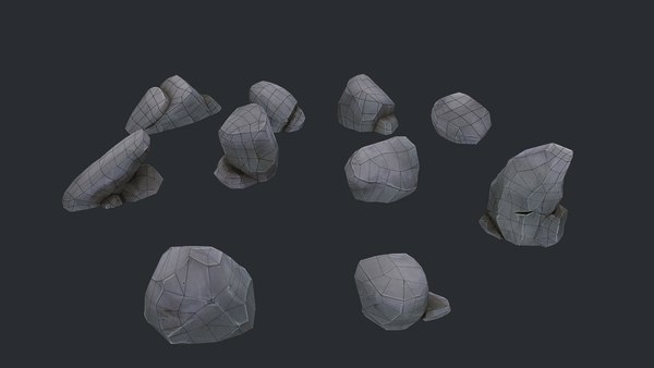 3D model stylized rocks pack stones - TurboSquid 1498162