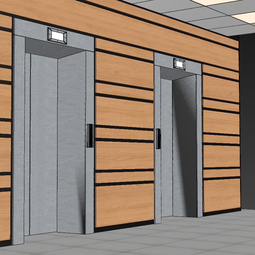 3D Elevator Set 01 Office Ceiling Model - TurboSquid 1374386
