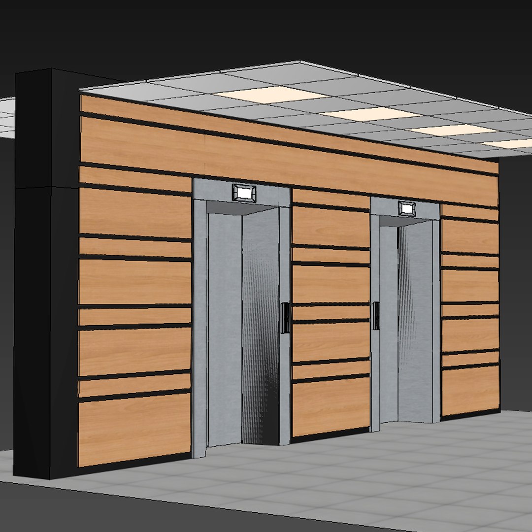 3D Elevator Set 01 Office Ceiling Model - TurboSquid 1374386