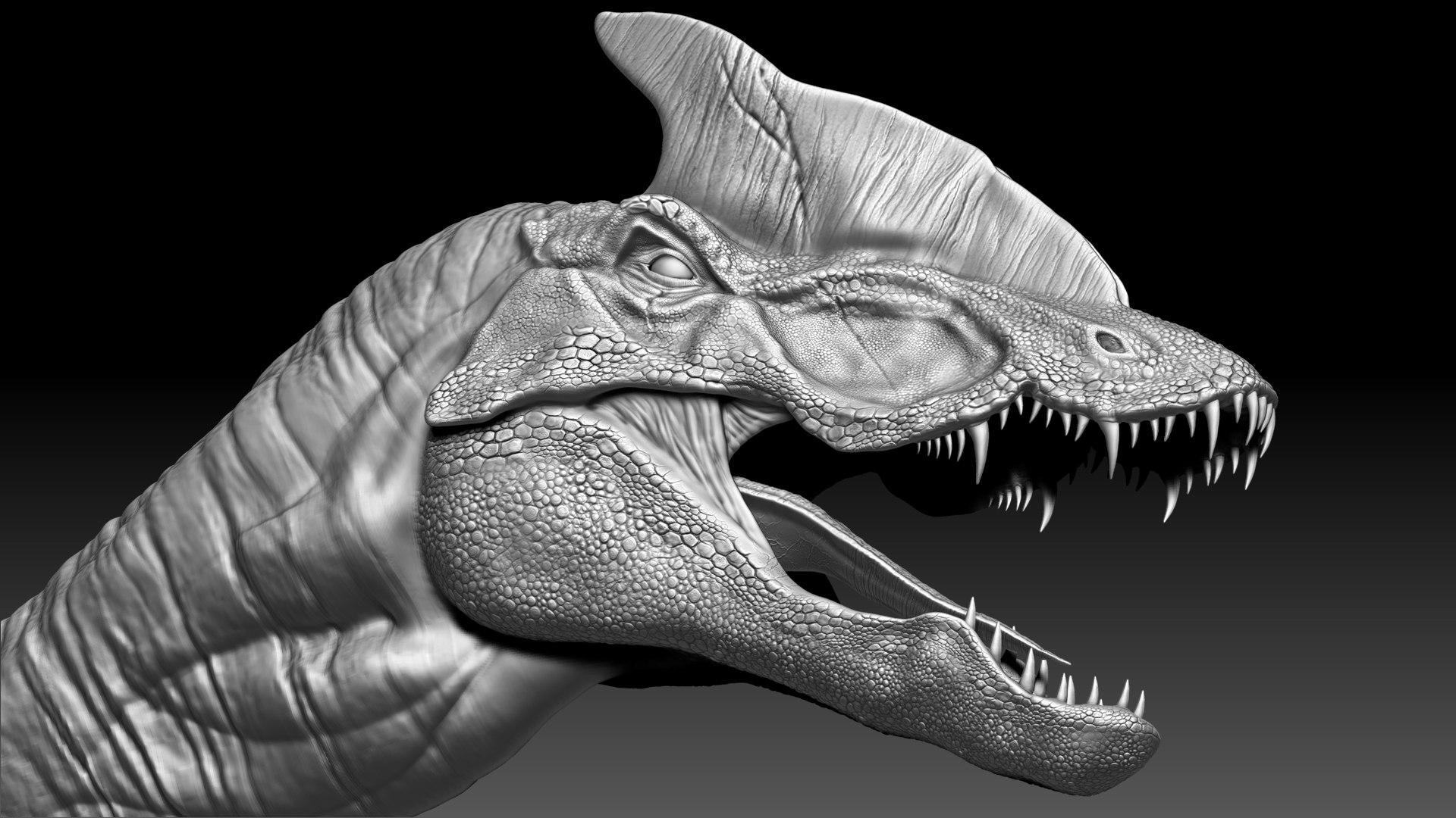 Hybrid Dilophosaurus Sculpt Project Model - TurboSquid 2262835