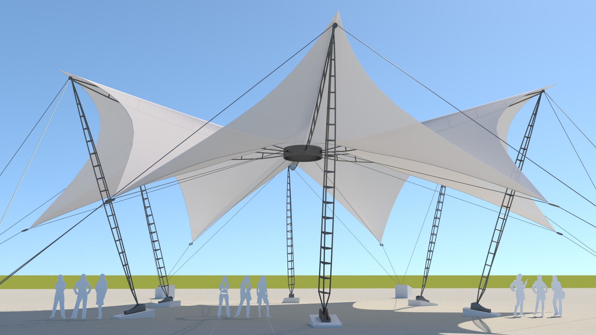Tensile Fabric Structure -3 Model - TurboSquid 1867129