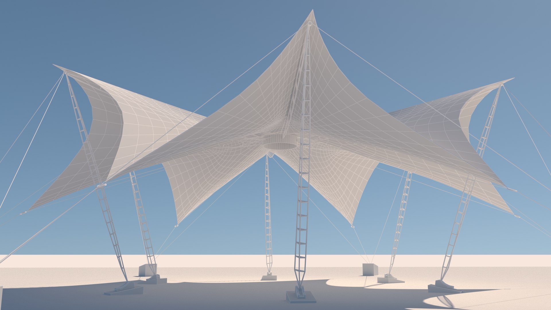 Tensile Fabric Structure -3 Model - TurboSquid 1867129