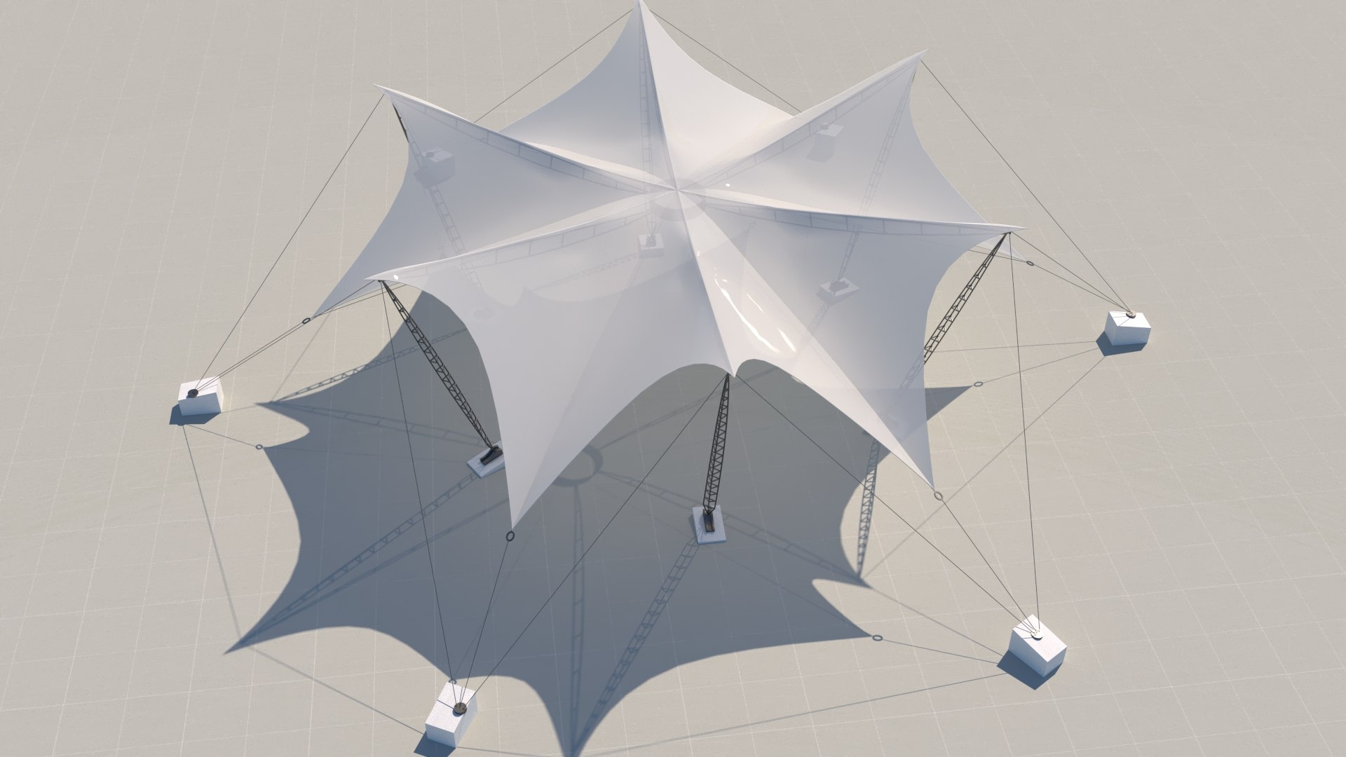 Tensile Fabric Structure -3 Model - TurboSquid 1867129