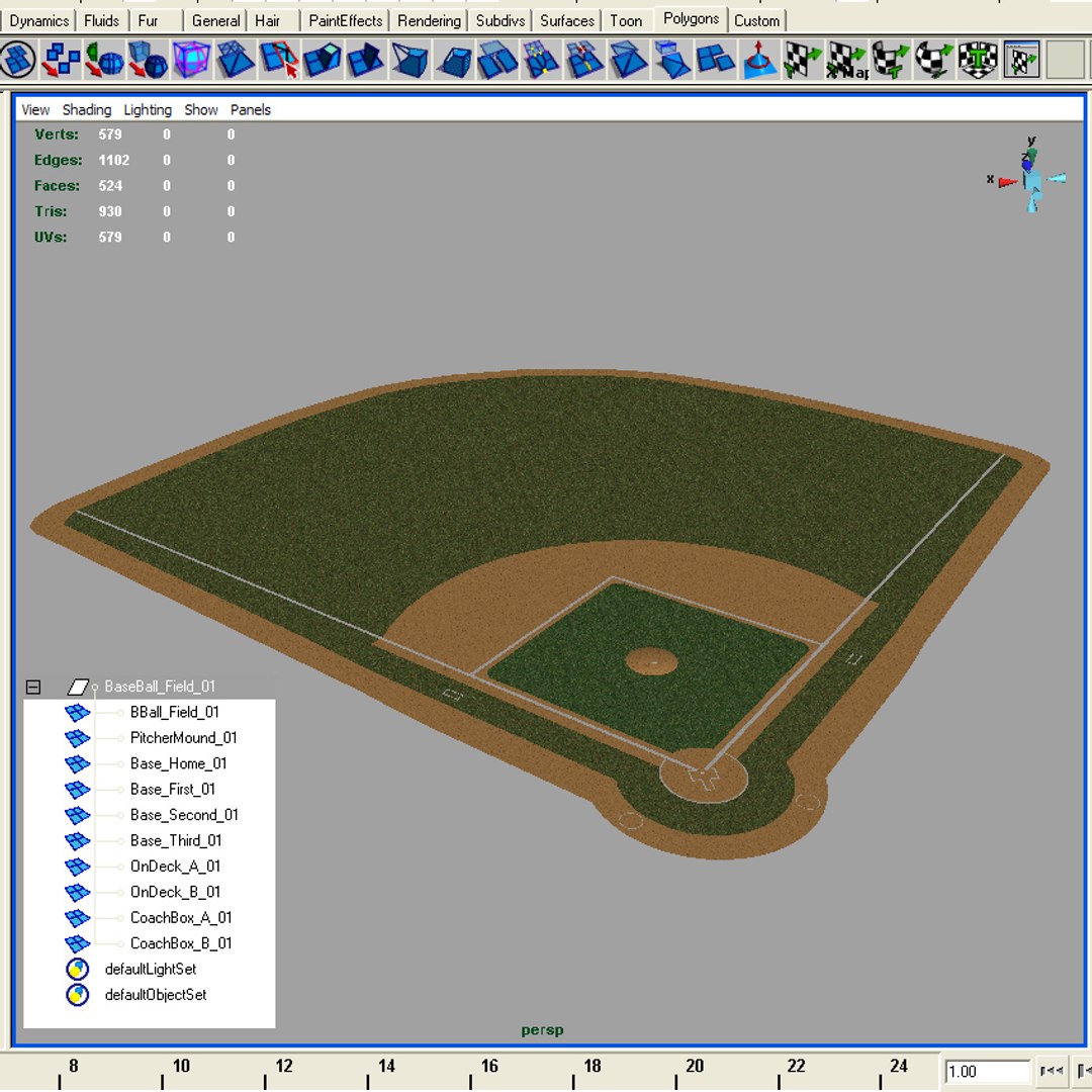 baseball field bases 3d model