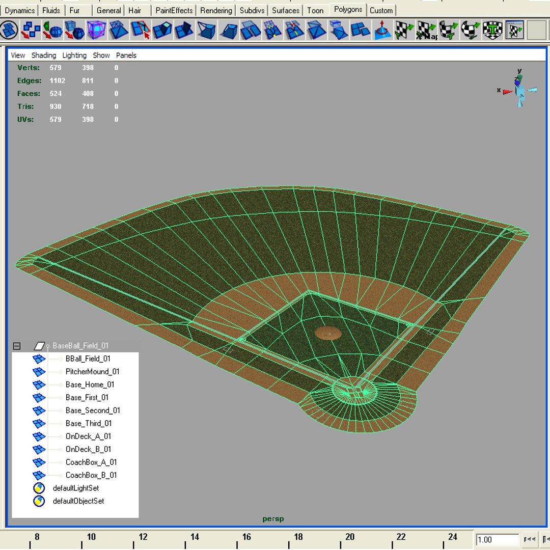 baseball field bases 3d model