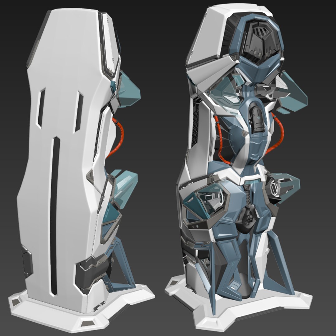 3d model of cryopod pbr