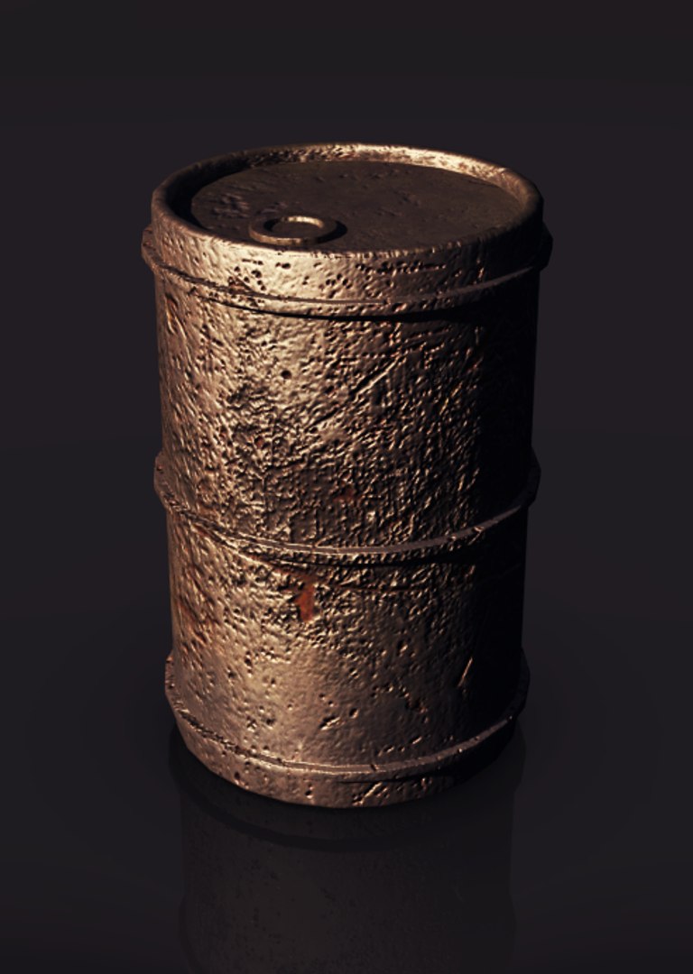 rusted metal oil drum 3d max