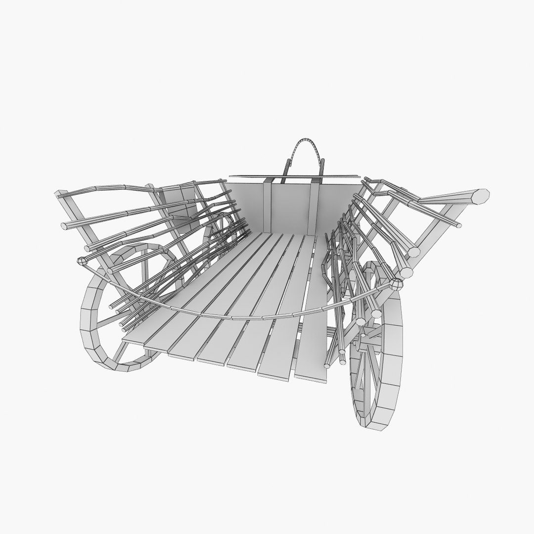 Wooden Wagon 3d Model