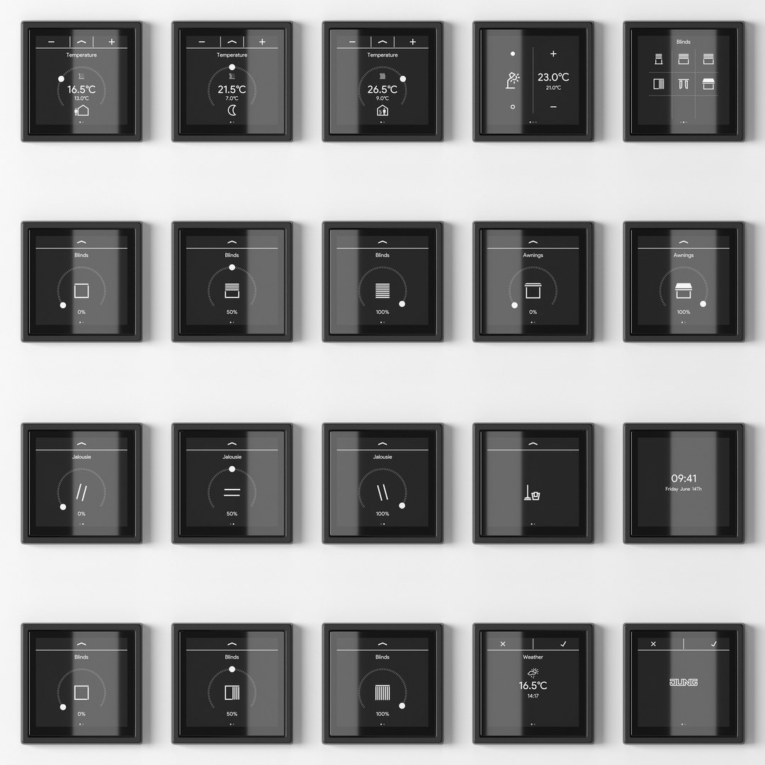 3D JUNG LS 990 LS Touch smart KNX kit 54 items - TurboSquid 1990676