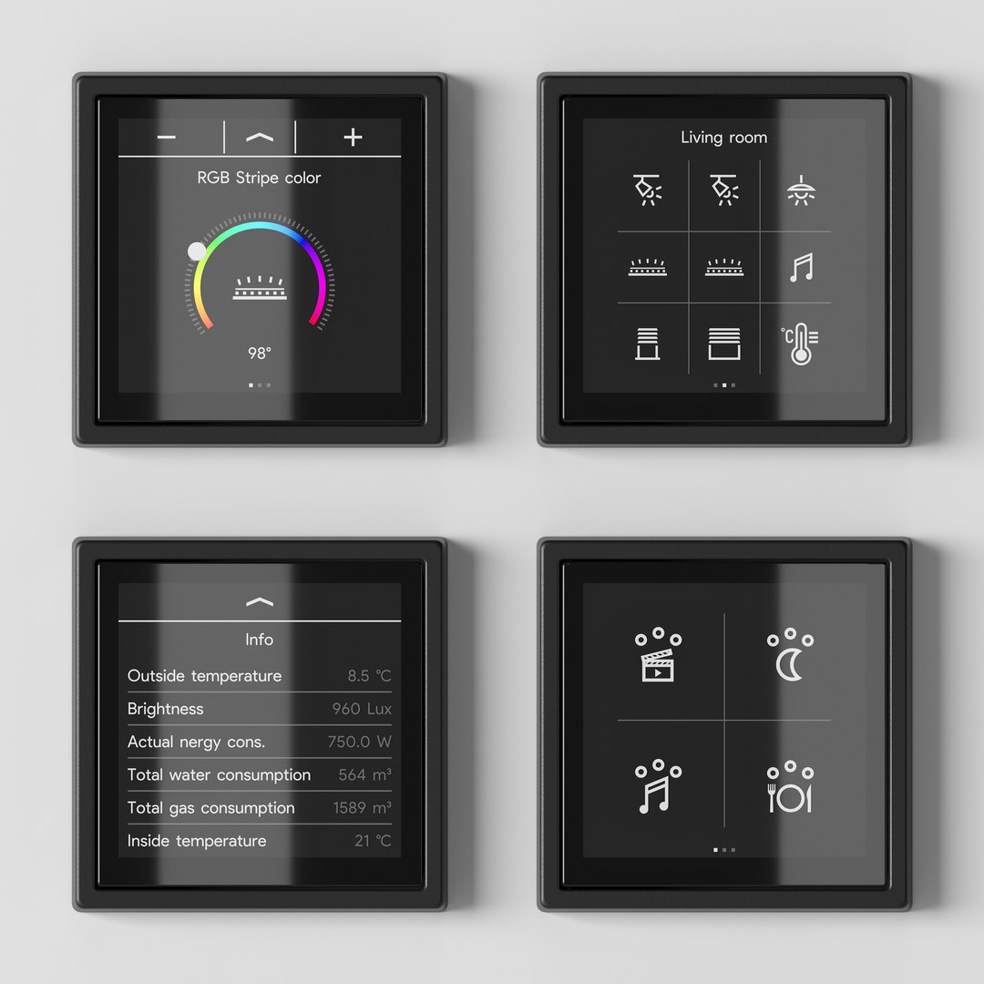 3D JUNG LS 990 LS Touch smart KNX kit 54 items - TurboSquid 1990676
