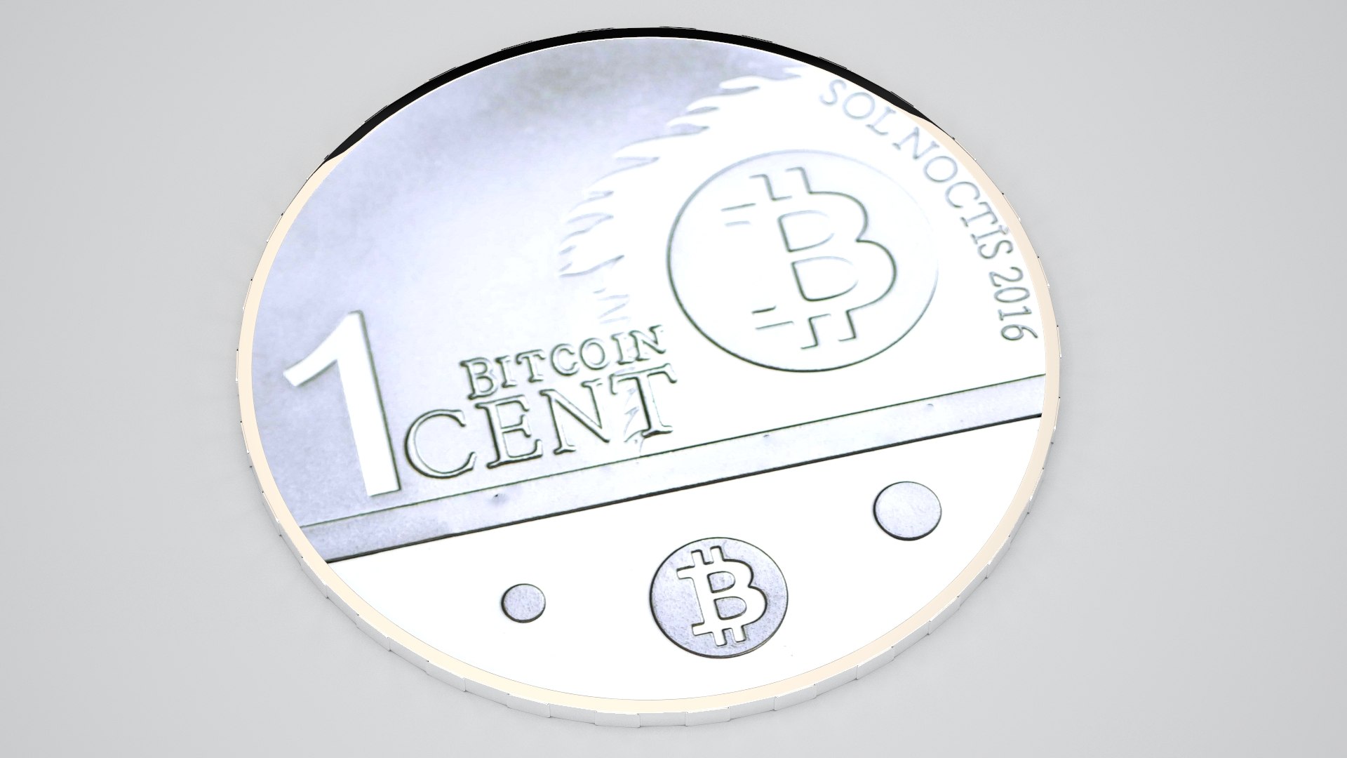 Silver 1 Cent Bitcoin 3D Model - TurboSquid 2384407