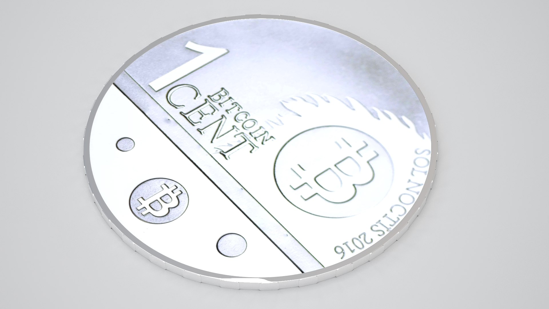 Silver 1 Cent Bitcoin 3D Model - TurboSquid 2384407