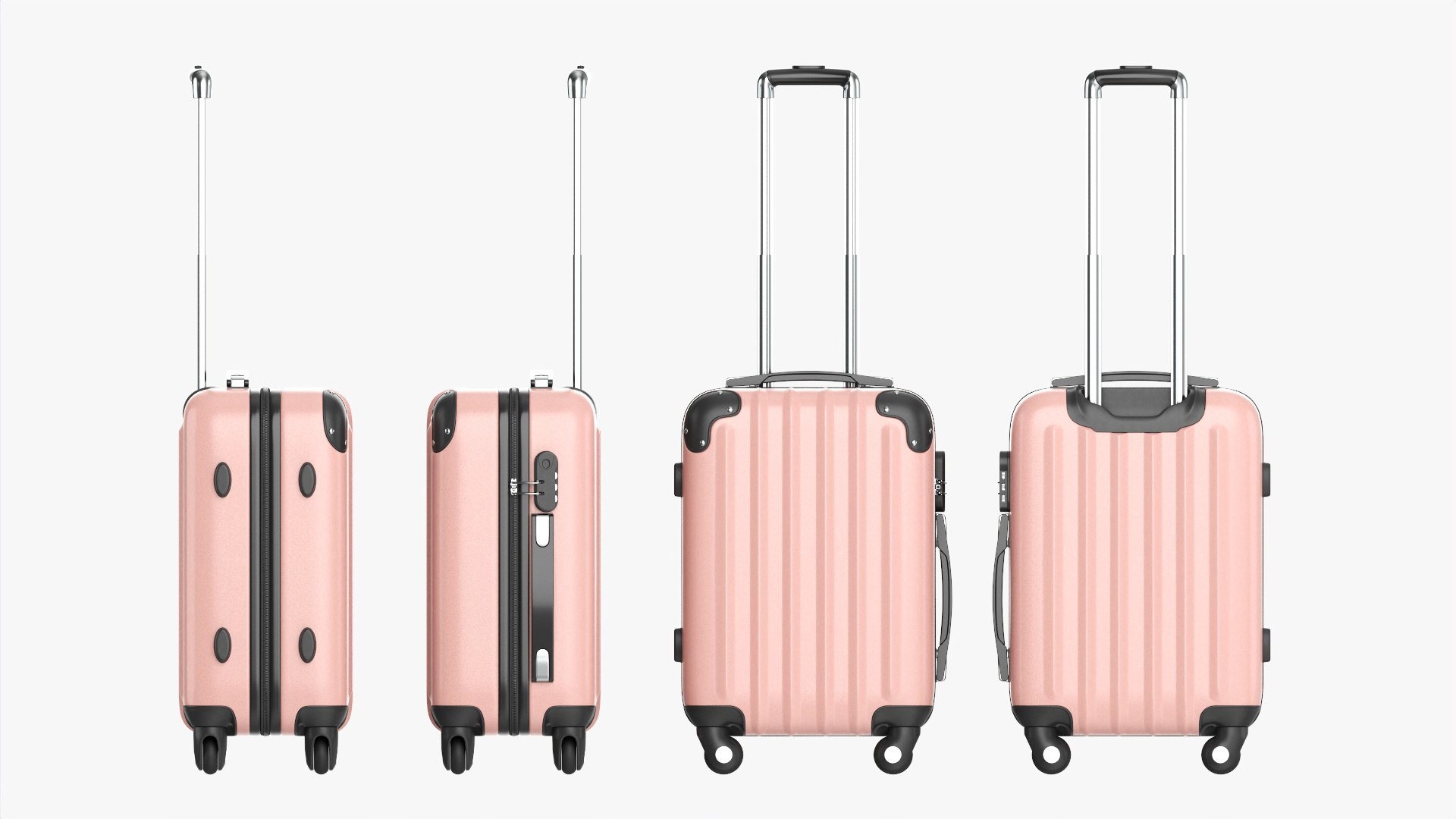 3D Suitcase Hard-shell On Wheels - TurboSquid 1867486