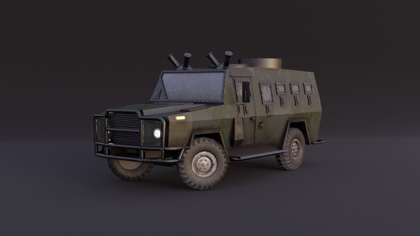 modelo 3d AMZ Dzik 4x4 vehículo militar armero Low-poly modelo 3d ...