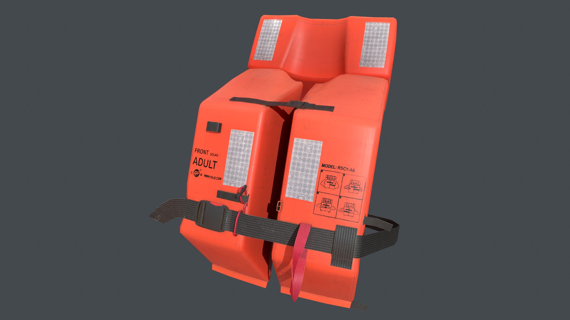 Foldable Life Jacket Model - TurboSquid 2188476
