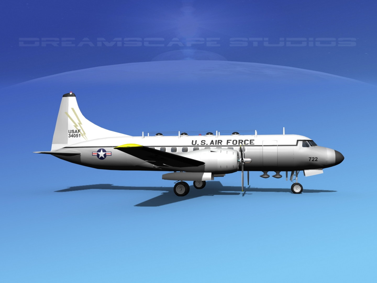 propellers convair t-29 usaf 3d model
