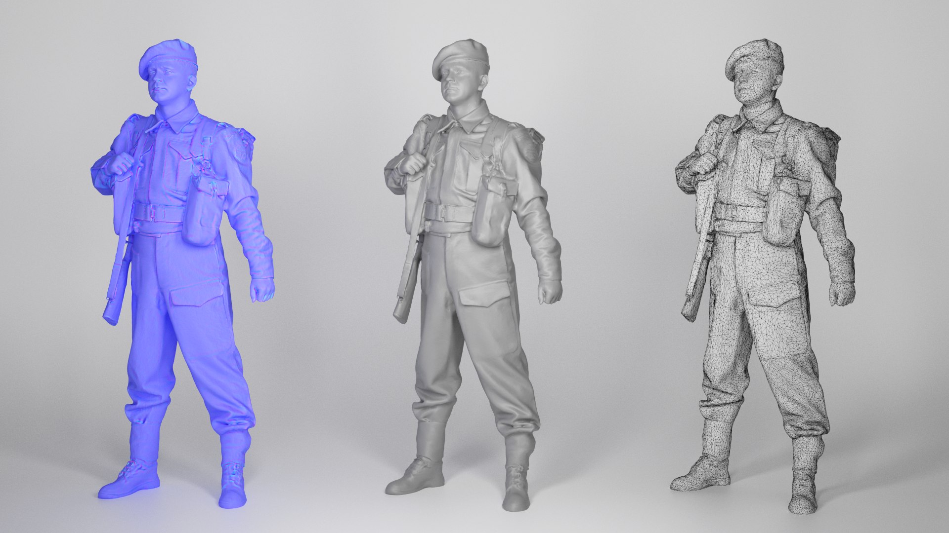 Scanned British Commando Character 3D Model - TurboSquid 1484492
