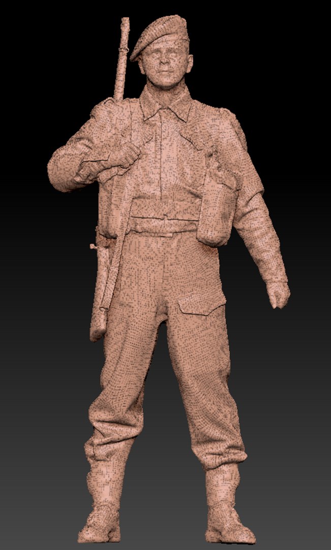 Scanned British Commando Character 3D Model - TurboSquid 1484492