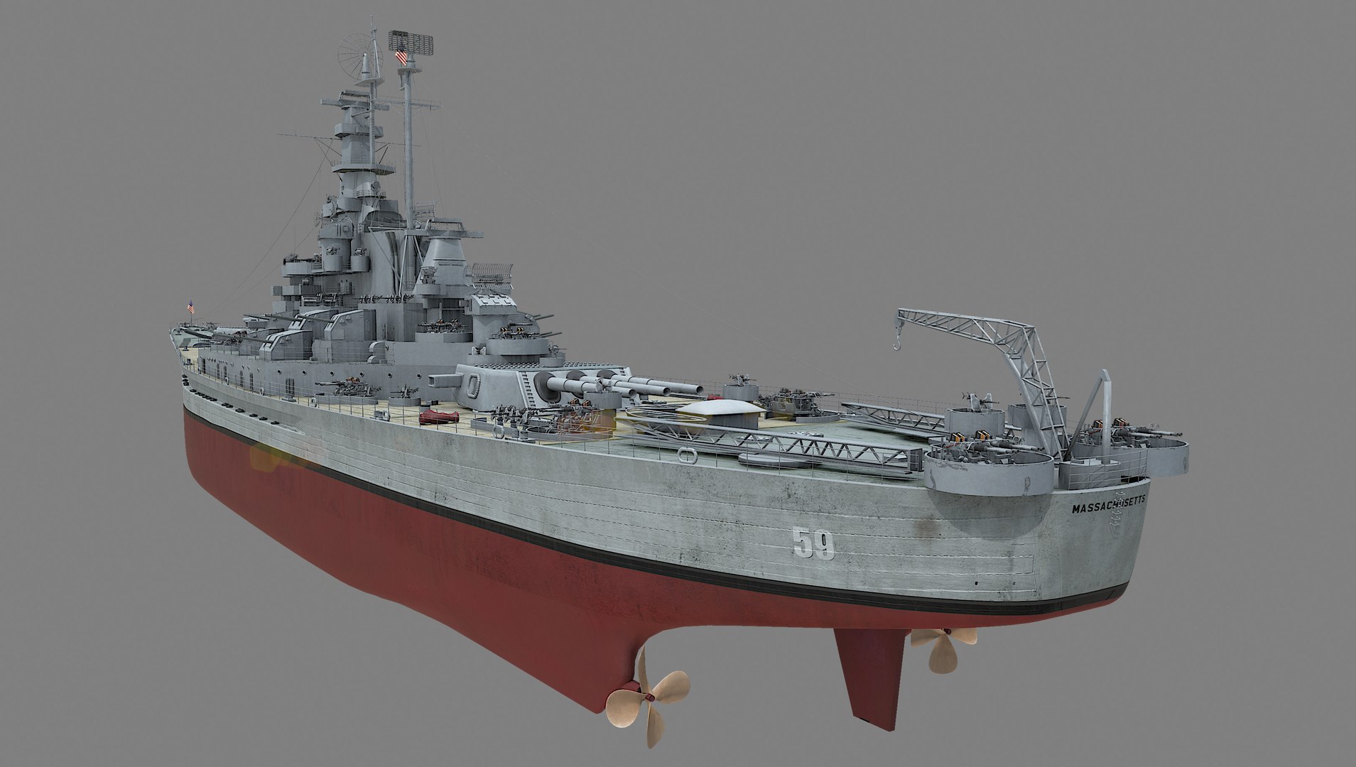 Bb-59 Massachusetts Battleship Ma