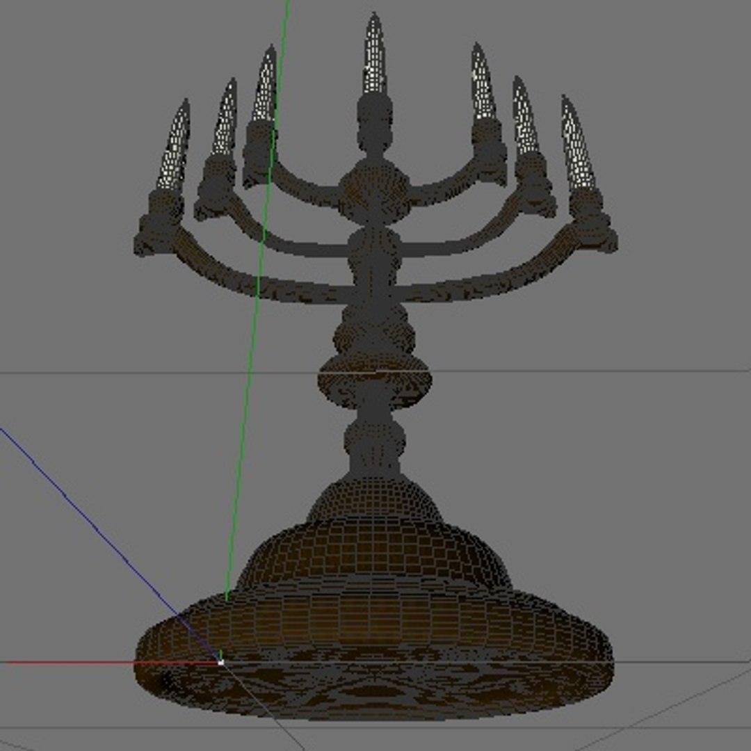 Jewish Menorah 3d Model