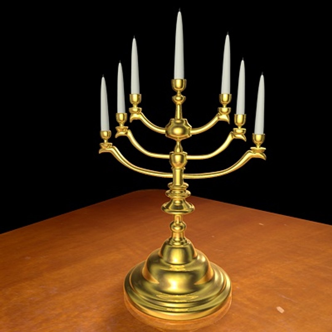 Jewish Menorah 3d Model