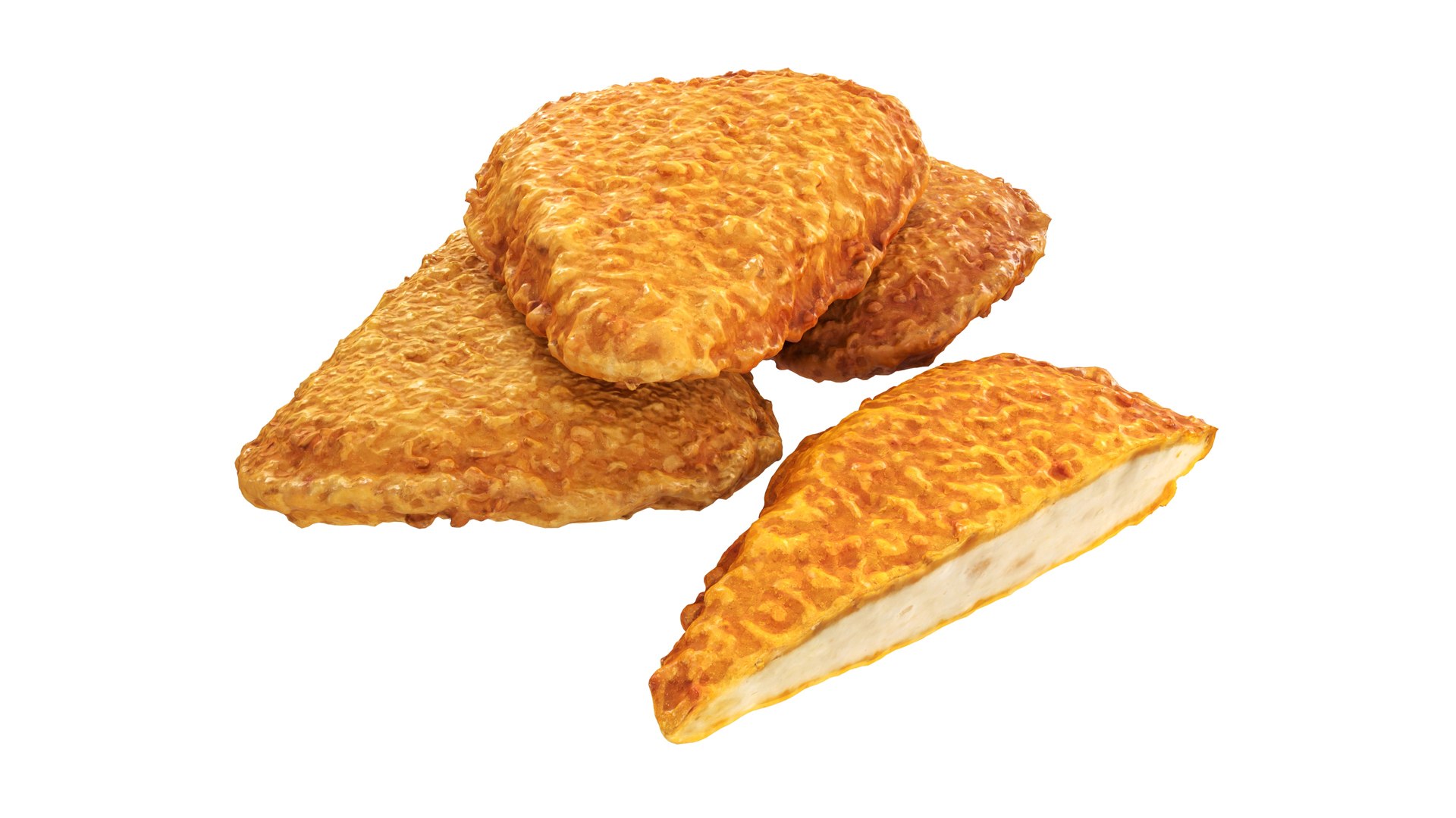 3D Chicken Cutlets With Cut In Crispy Breadcrumbs Model - TurboSquid ...
