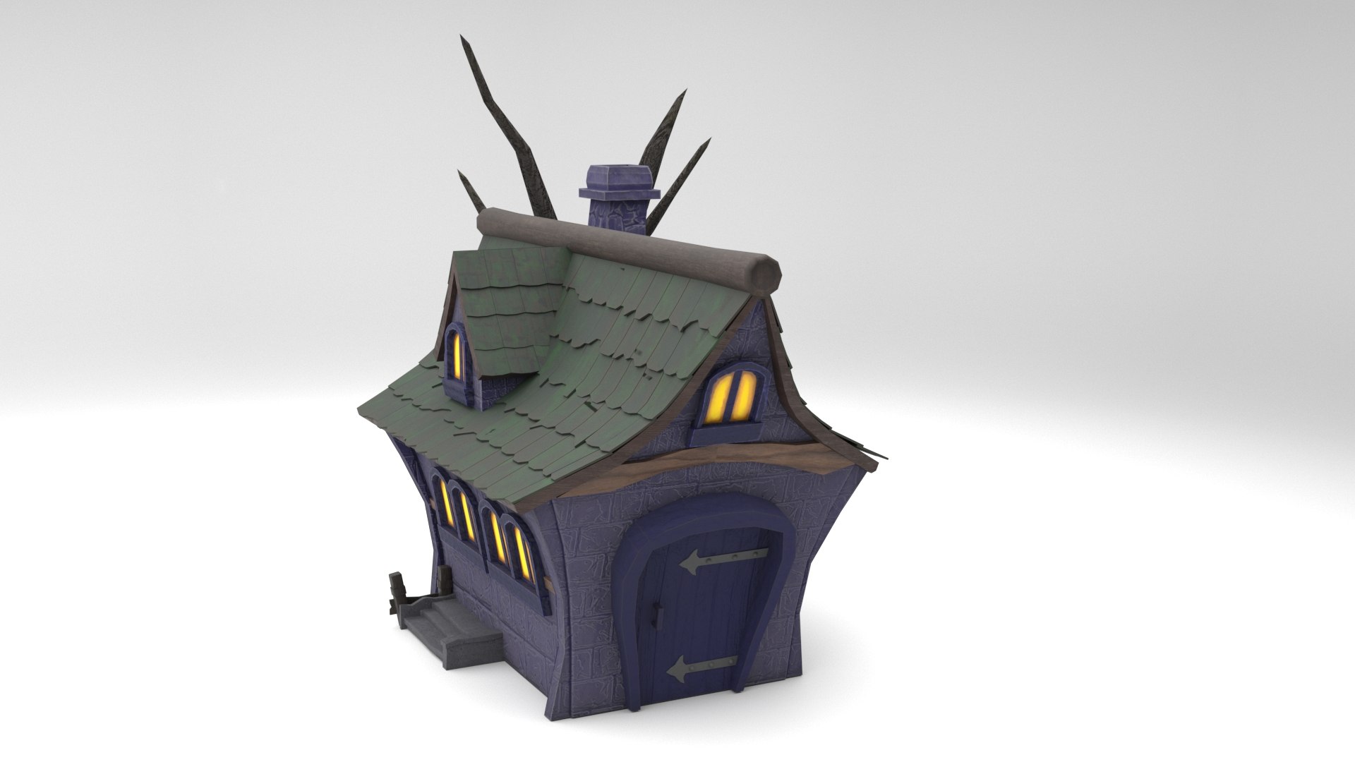 Cartoon Horror House Model - TurboSquid 2343568
