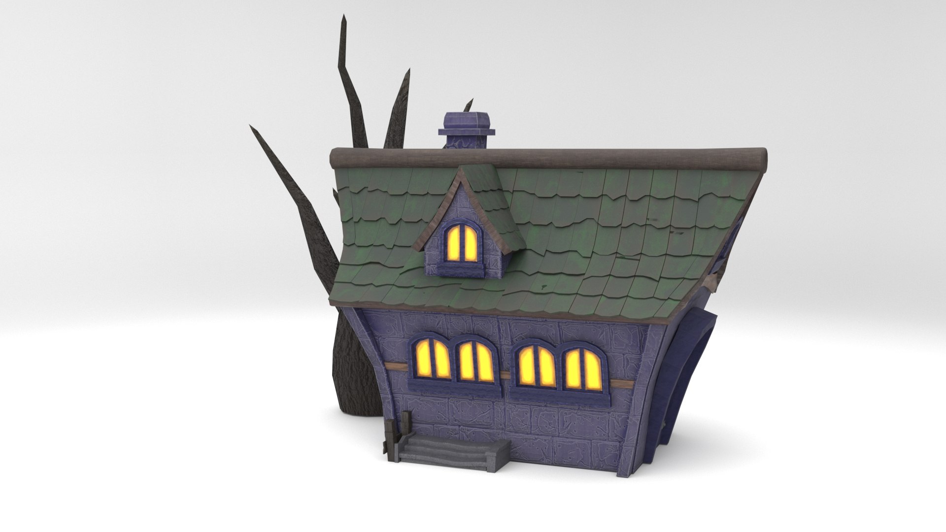 Cartoon Horror House Model - TurboSquid 2343568