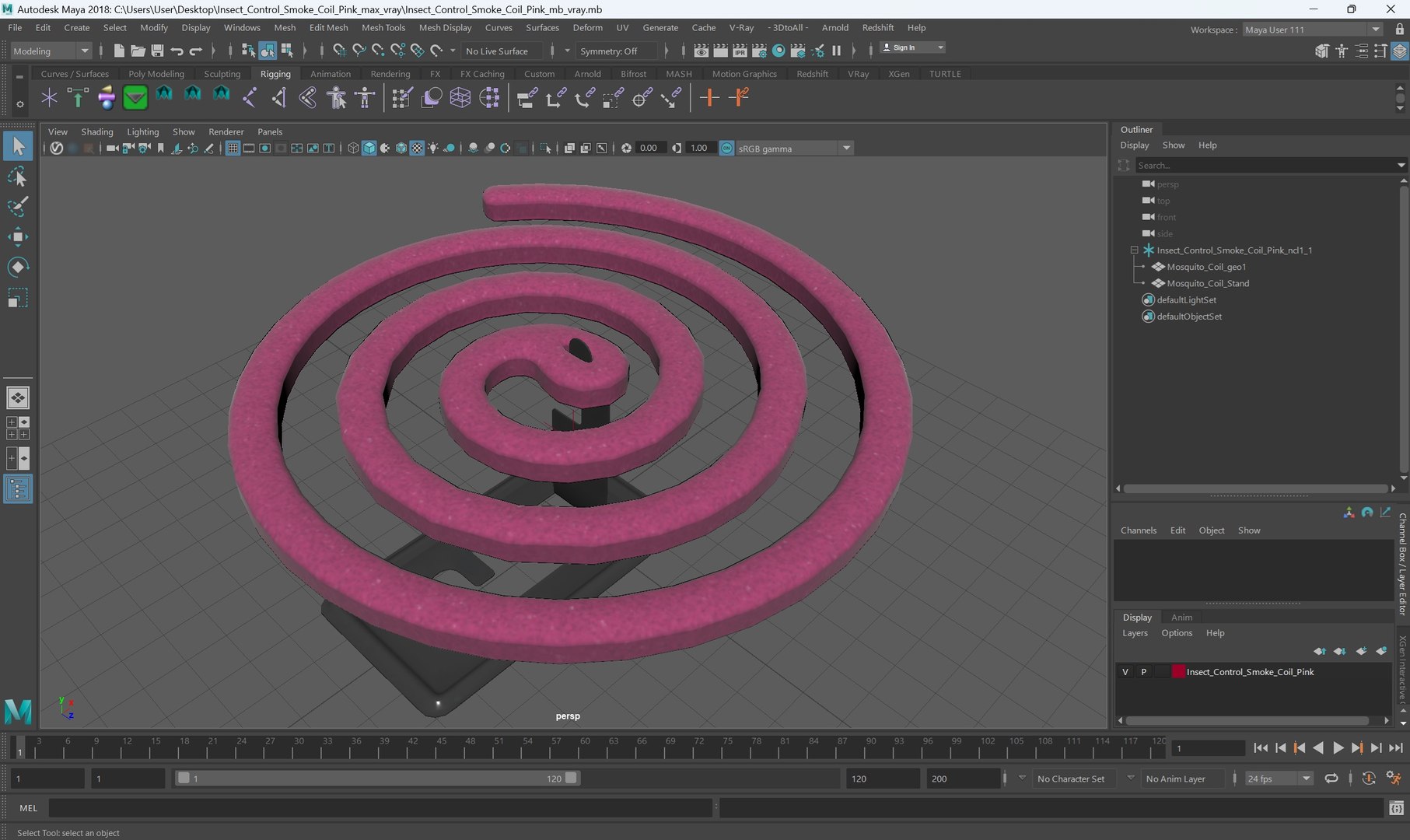 3D Insect Control Smoke Coil Pink - TurboSquid 2417888