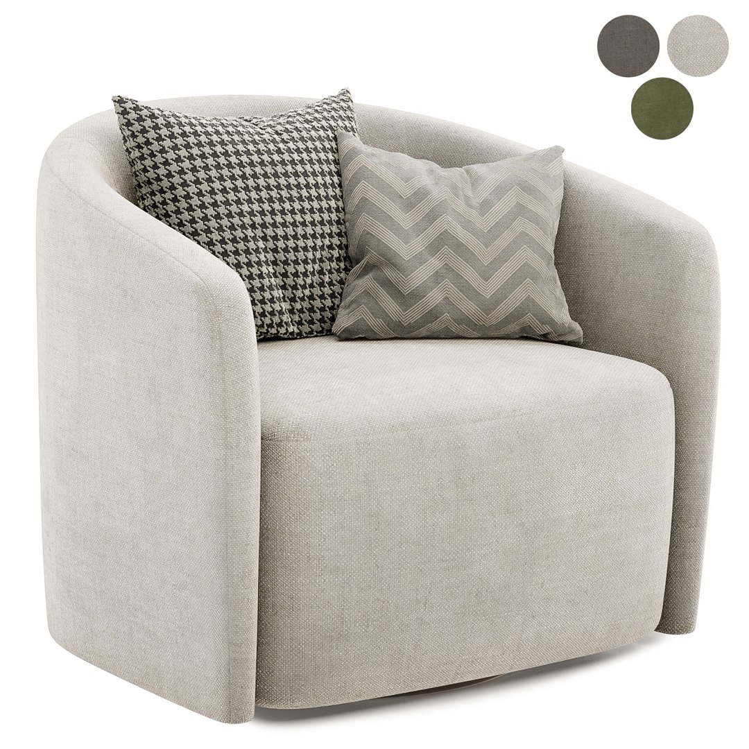 Mila Swivel Armchair Model - TurboSquid 2144436