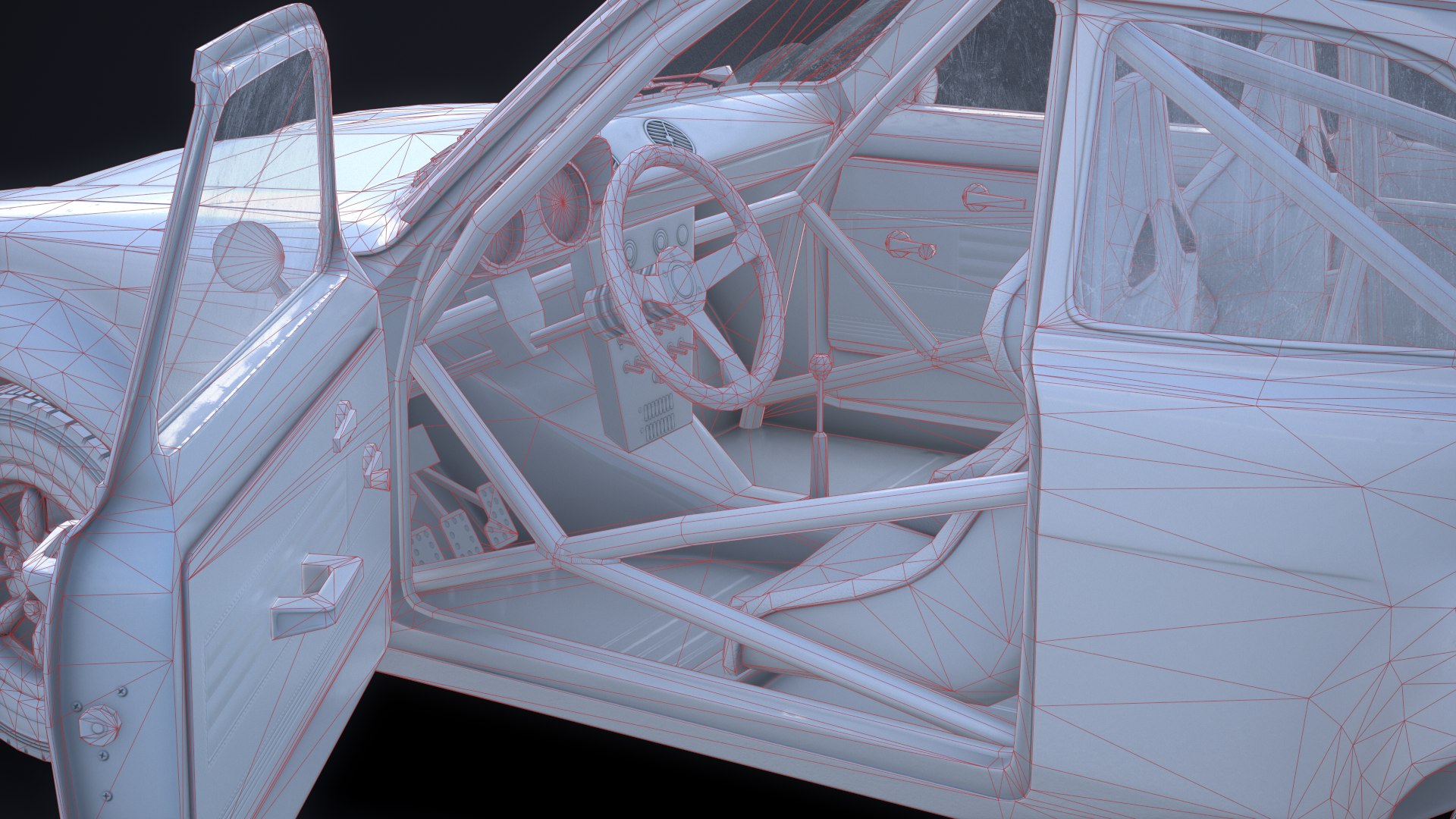 Set Of Retro Derby Car With Interior In 9 Color Variants Az9 3D Model ...