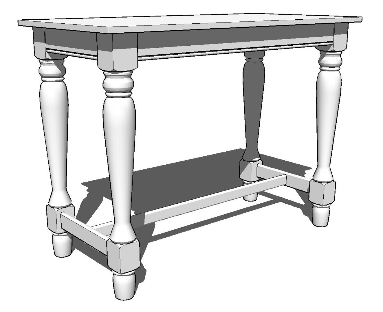 3d spindel leg table model