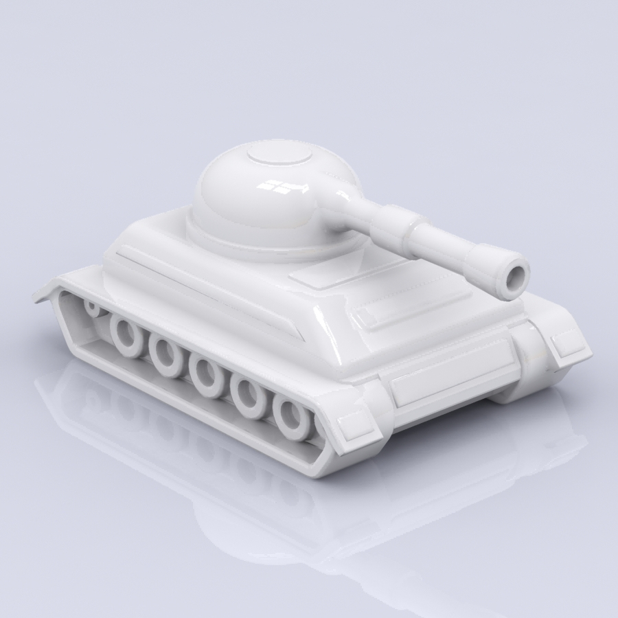 3d porcelain tank figure model