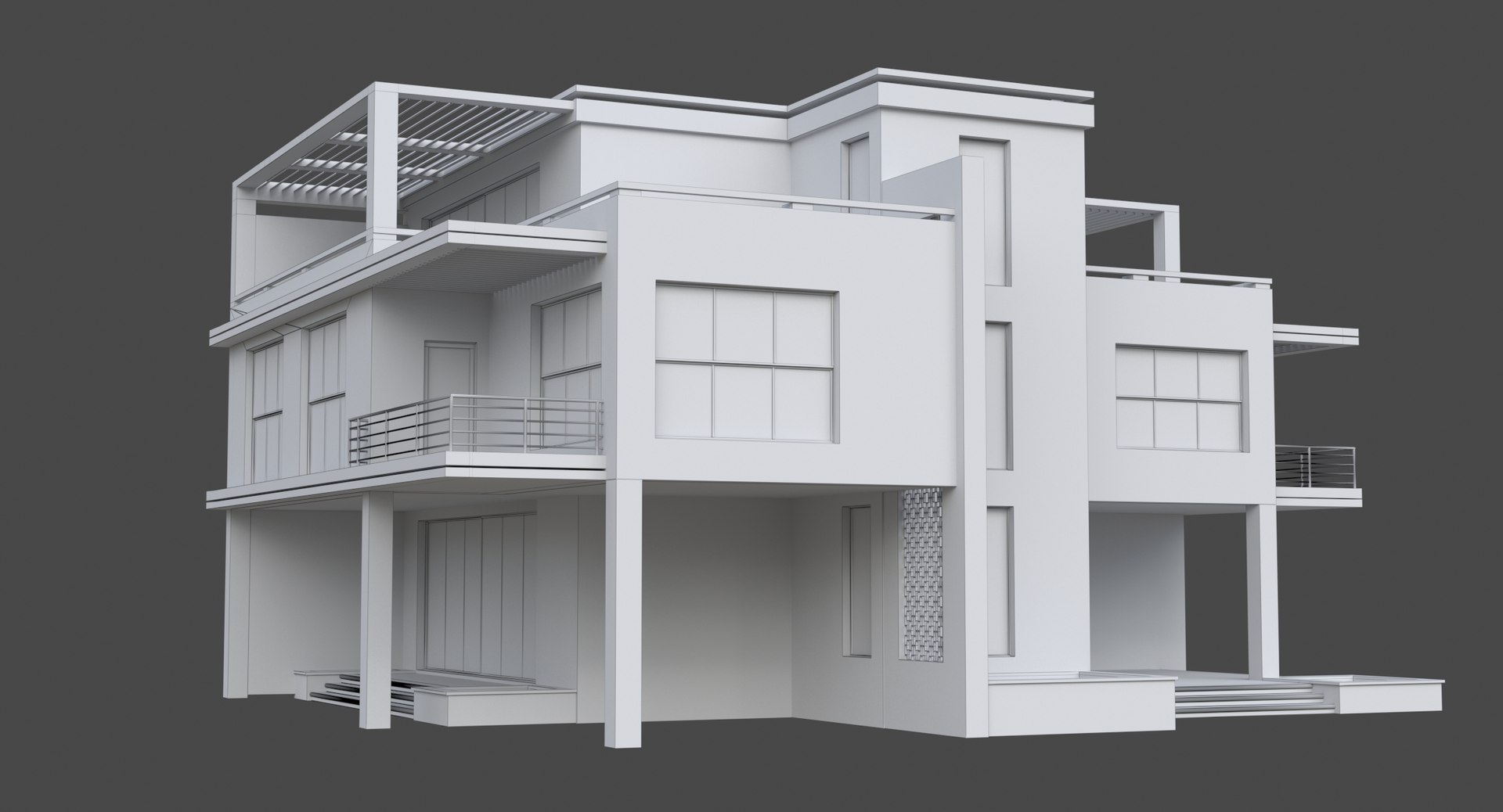 Villa Building Structure 3D Model - TurboSquid 1248390