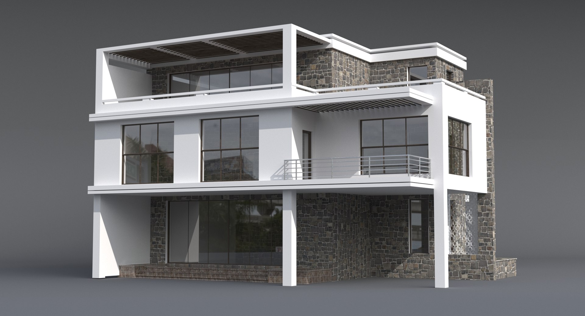 Villa Building Structure 3D Model - TurboSquid 1248390