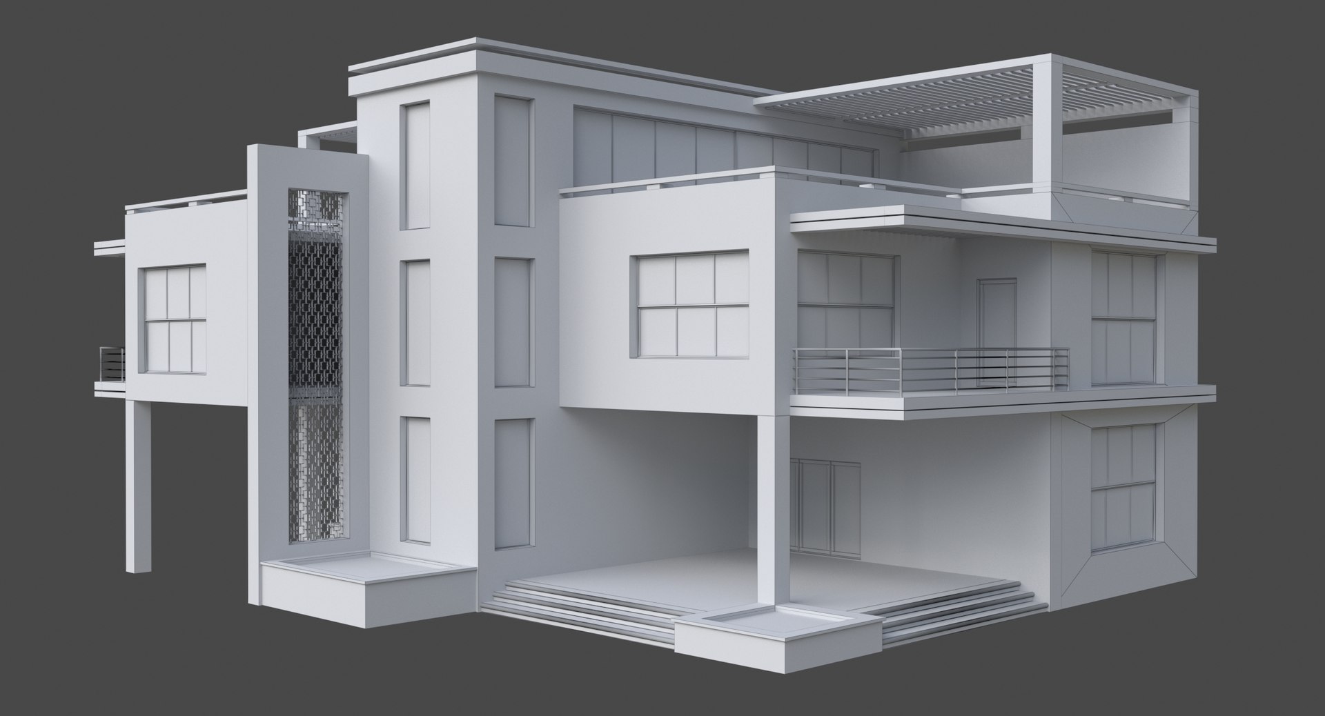 Villa Building Structure 3D Model - TurboSquid 1248390