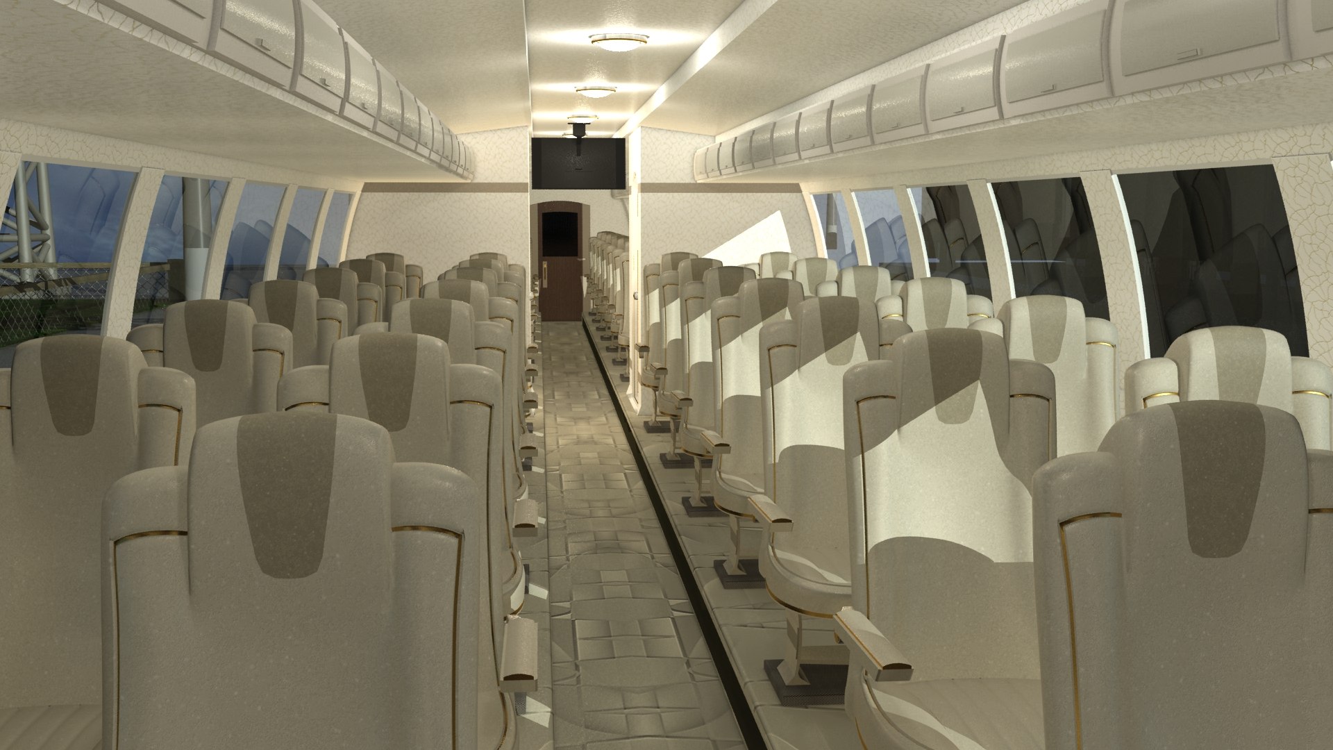 3d modern train railroad model