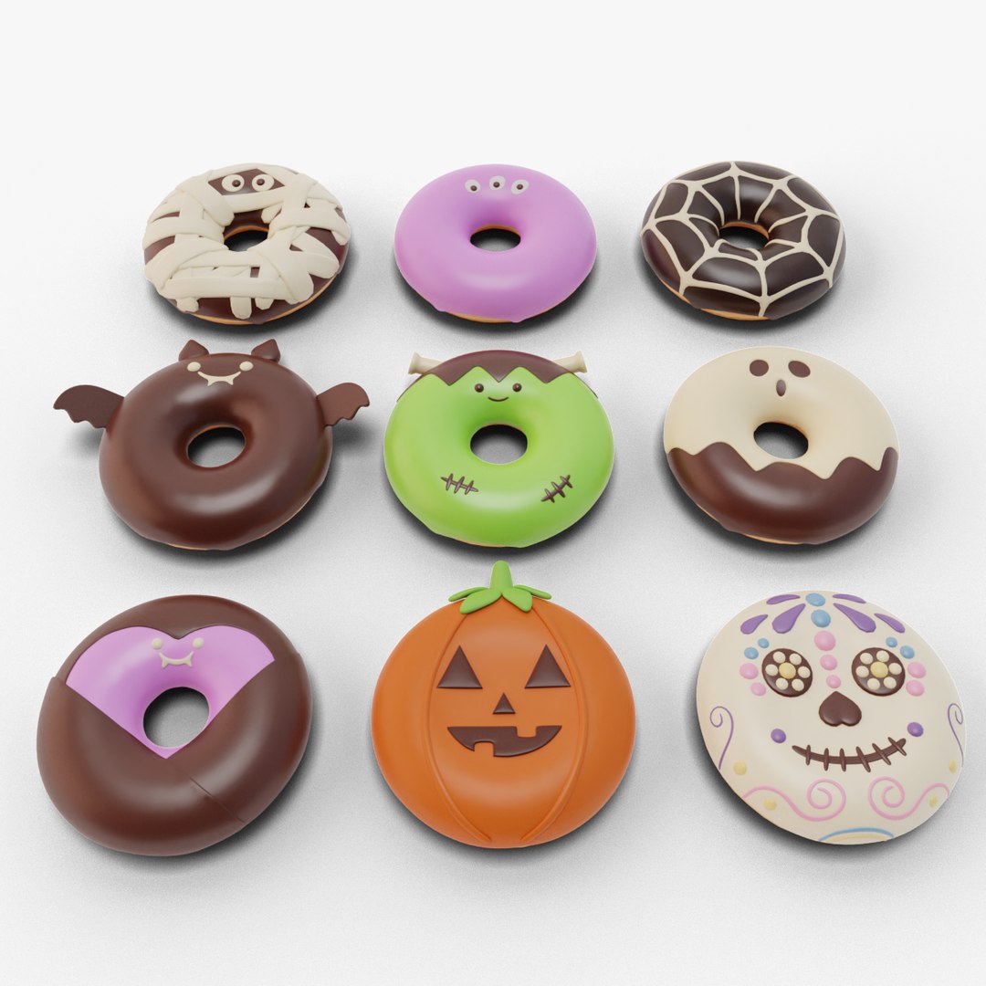 Halloween Donuts Model - TurboSquid 1980395