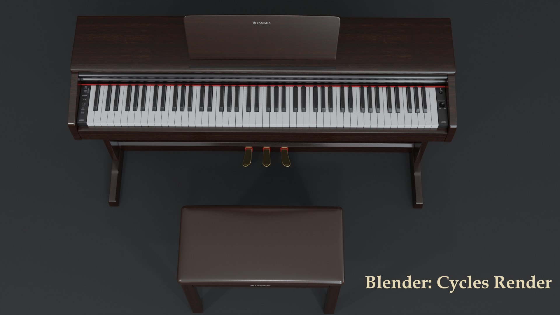 3D Model Digital Piano Yamaha YDP-145R - TurboSquid 2276506