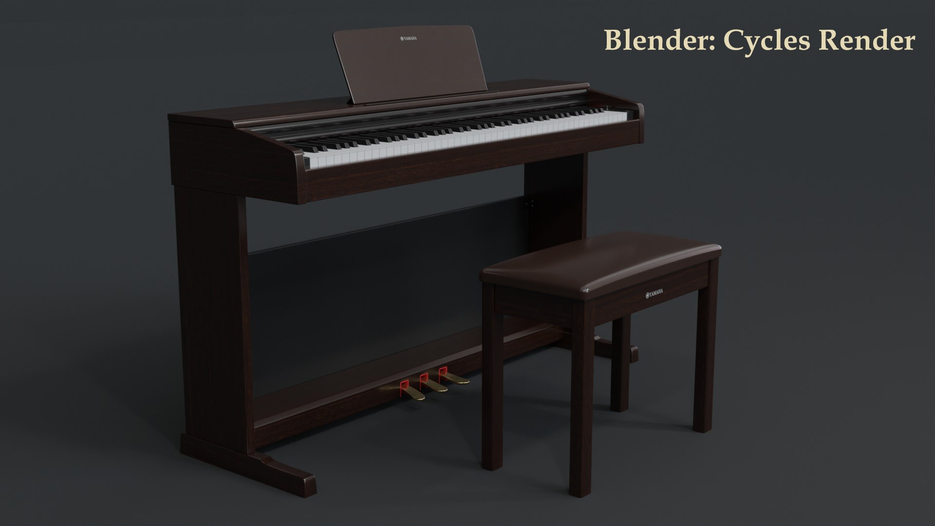3D Model Digital Piano Yamaha YDP-145R - TurboSquid 2276506