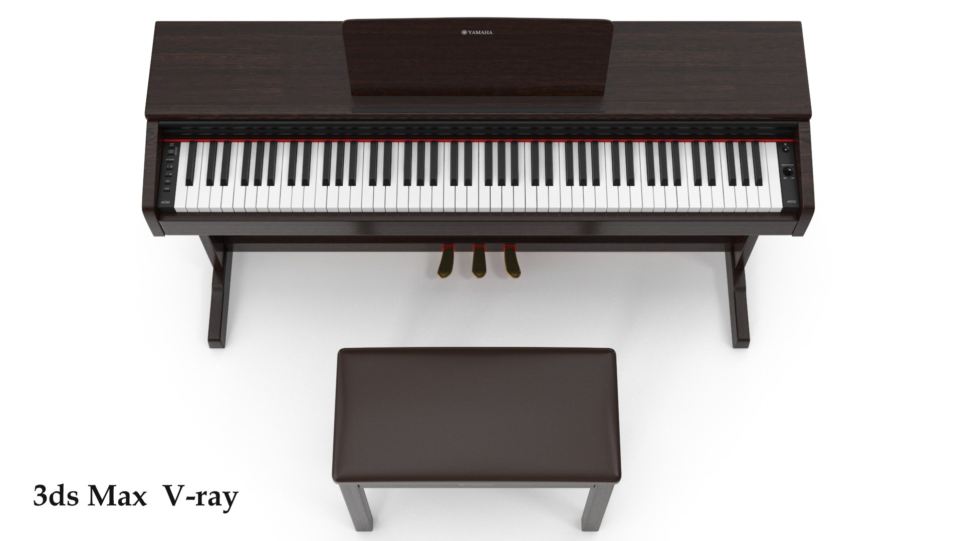 3D Model Digital Piano Yamaha YDP-145R - TurboSquid 2276506