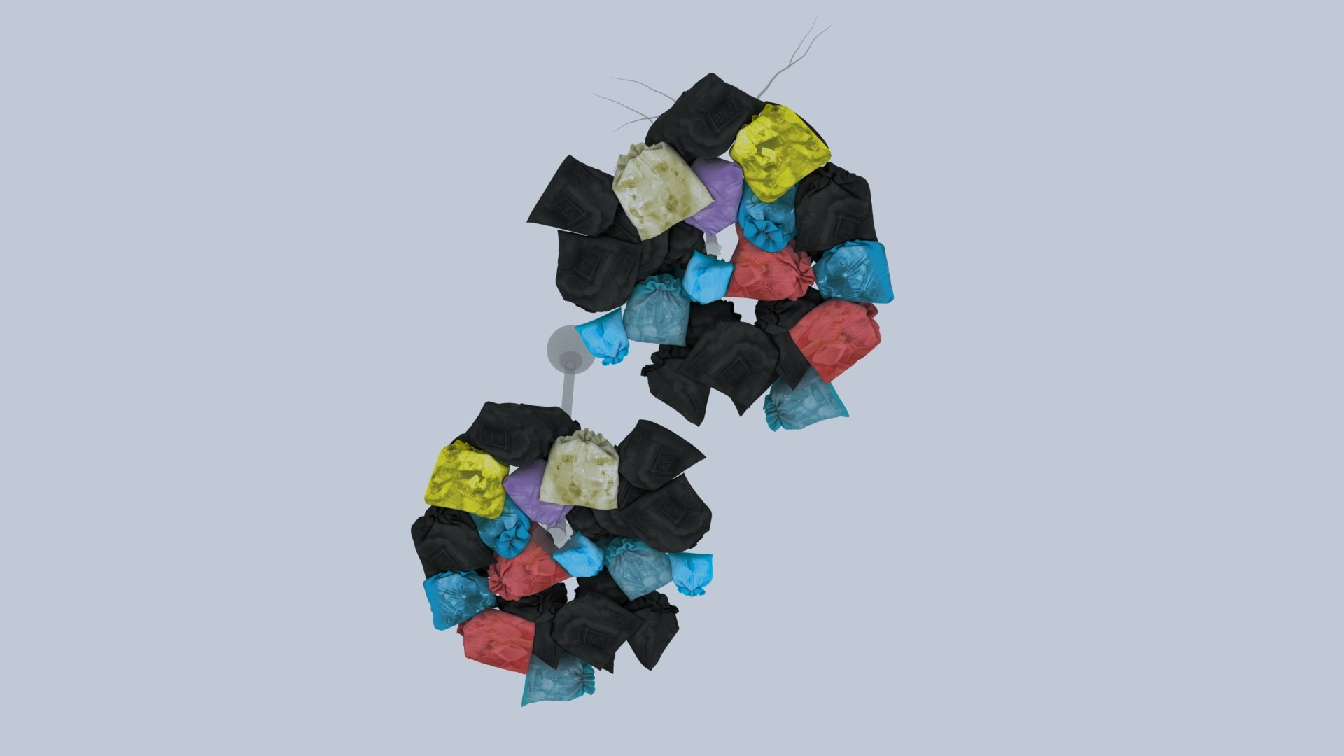 3D Garbage Bags Pile Around Streetlight Model - TurboSquid 1965310