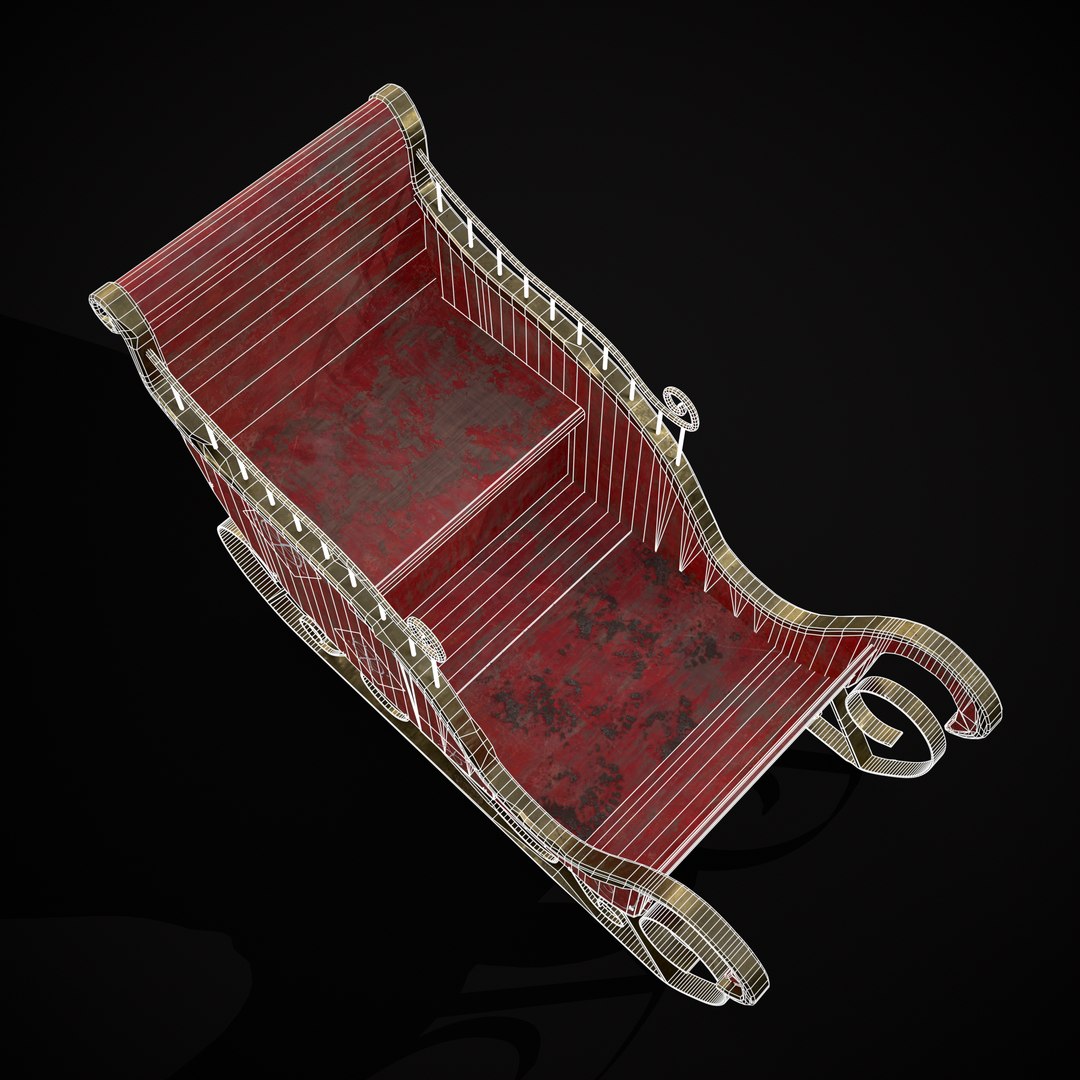 Childrens Red Winter Sleigh model - TurboSquid 2028260