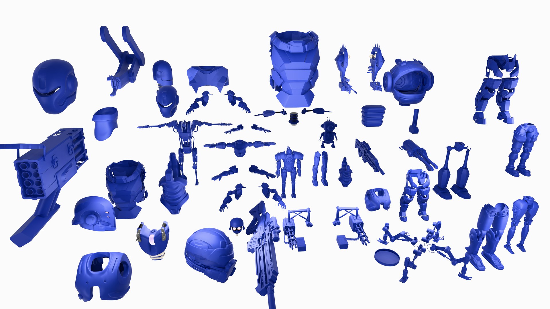 3D 60 Robot Parts Kit - Build Your Own Sci-Fi Bot Model - TurboSquid ...