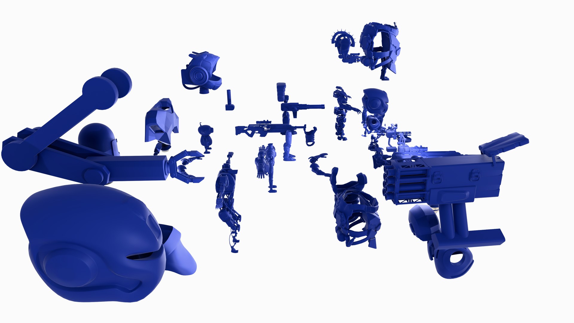 3D 60 Robot Parts Kit - Build Your Own Sci-Fi Bot Model - TurboSquid ...