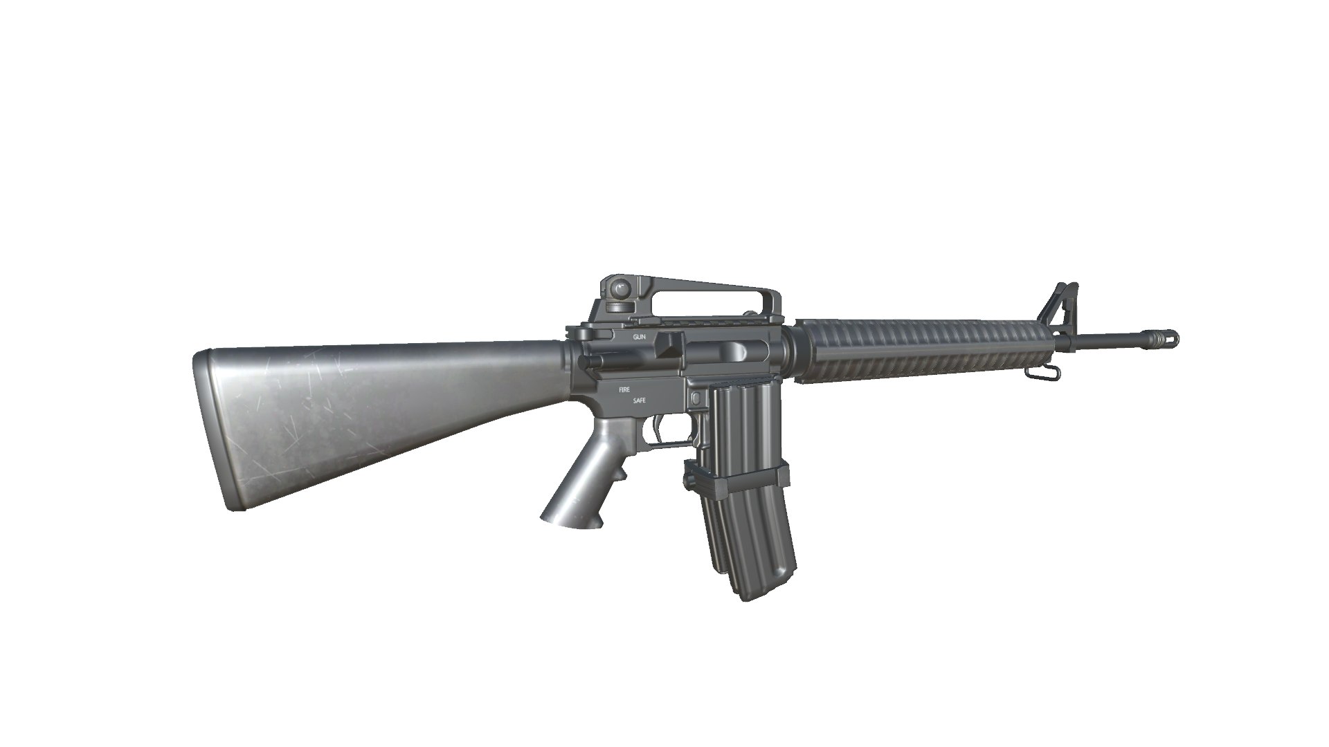 3D 26-AssaultRifleM16-gun Model 3d Game Ready Model Low-poly 3D Model ...