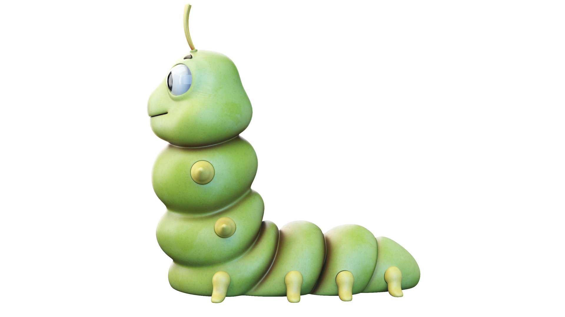 3D Model Cartoon Caterpillar Character - TurboSquid 2070233