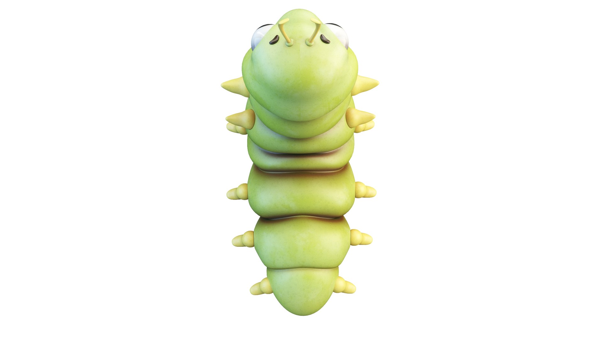 3D Model Cartoon Caterpillar Character - TurboSquid 2070233