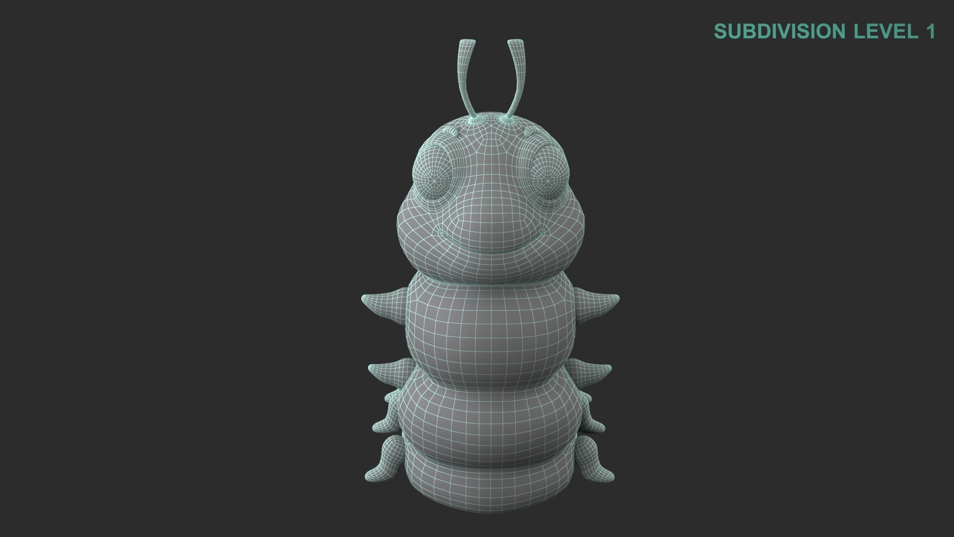 3D Model Cartoon Caterpillar Character - TurboSquid 2070233