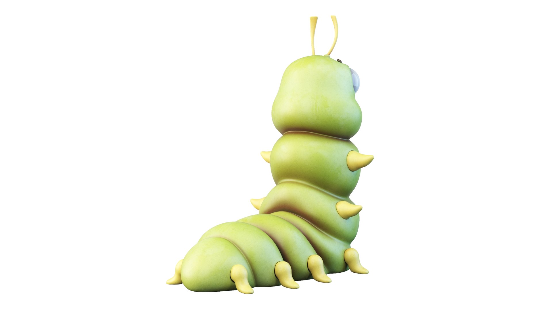 3D Model Cartoon Caterpillar Character - TurboSquid 2070233